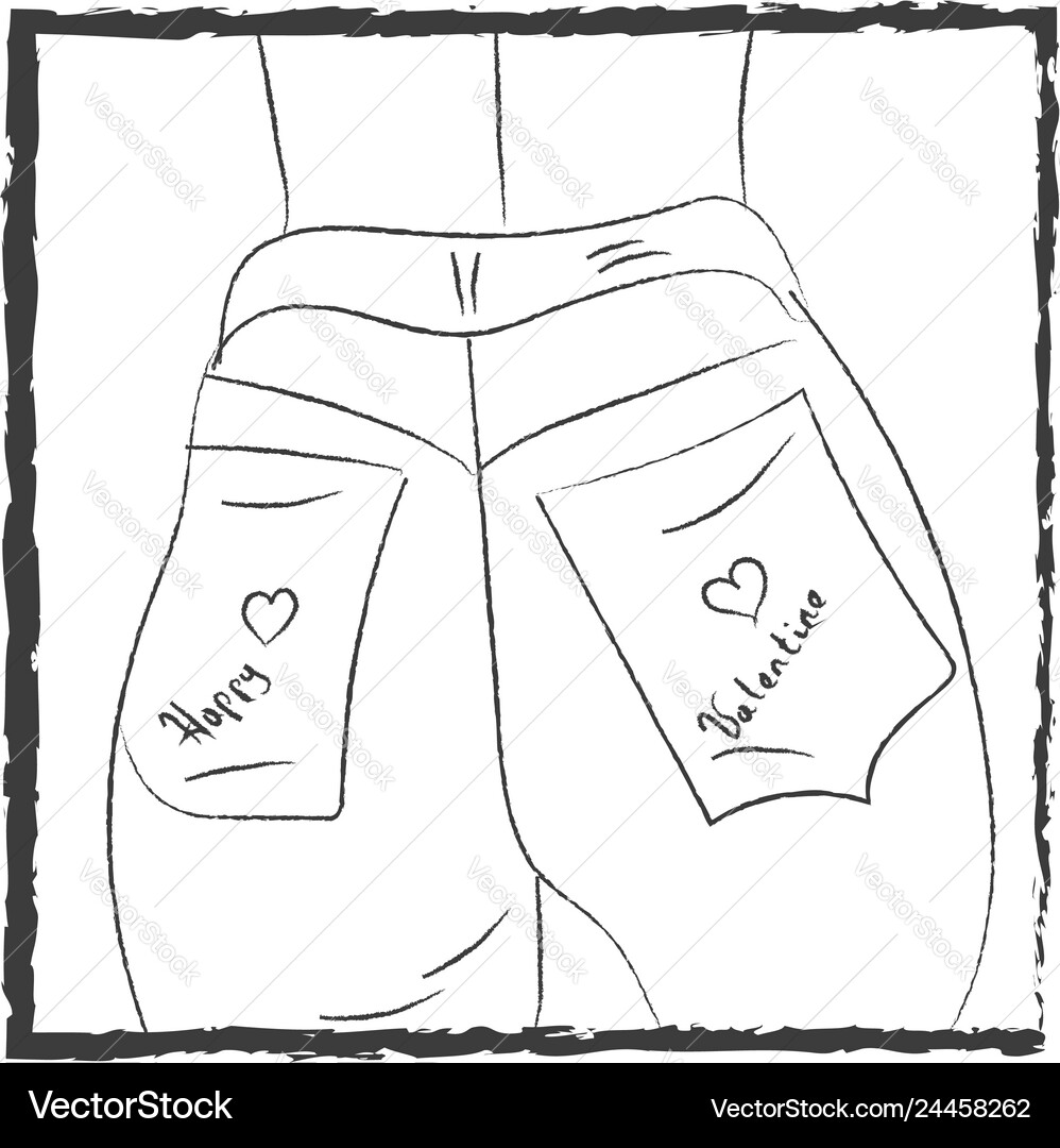Backside of jeans or color Royalty Free Vector Image