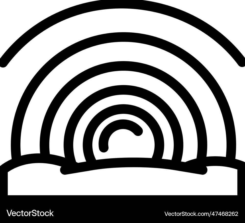 Bright sunrise sun summer sunlight line icon Vector Image