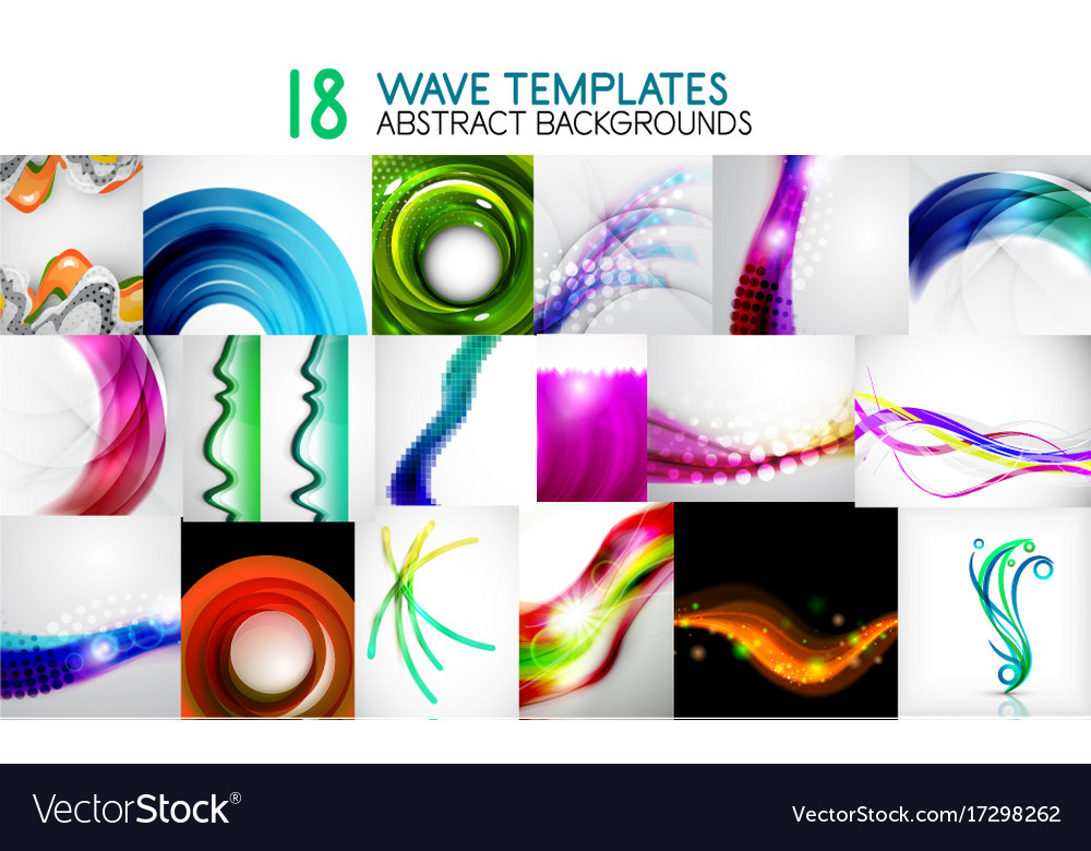 Collection of wave templates Royalty Free Vector Image