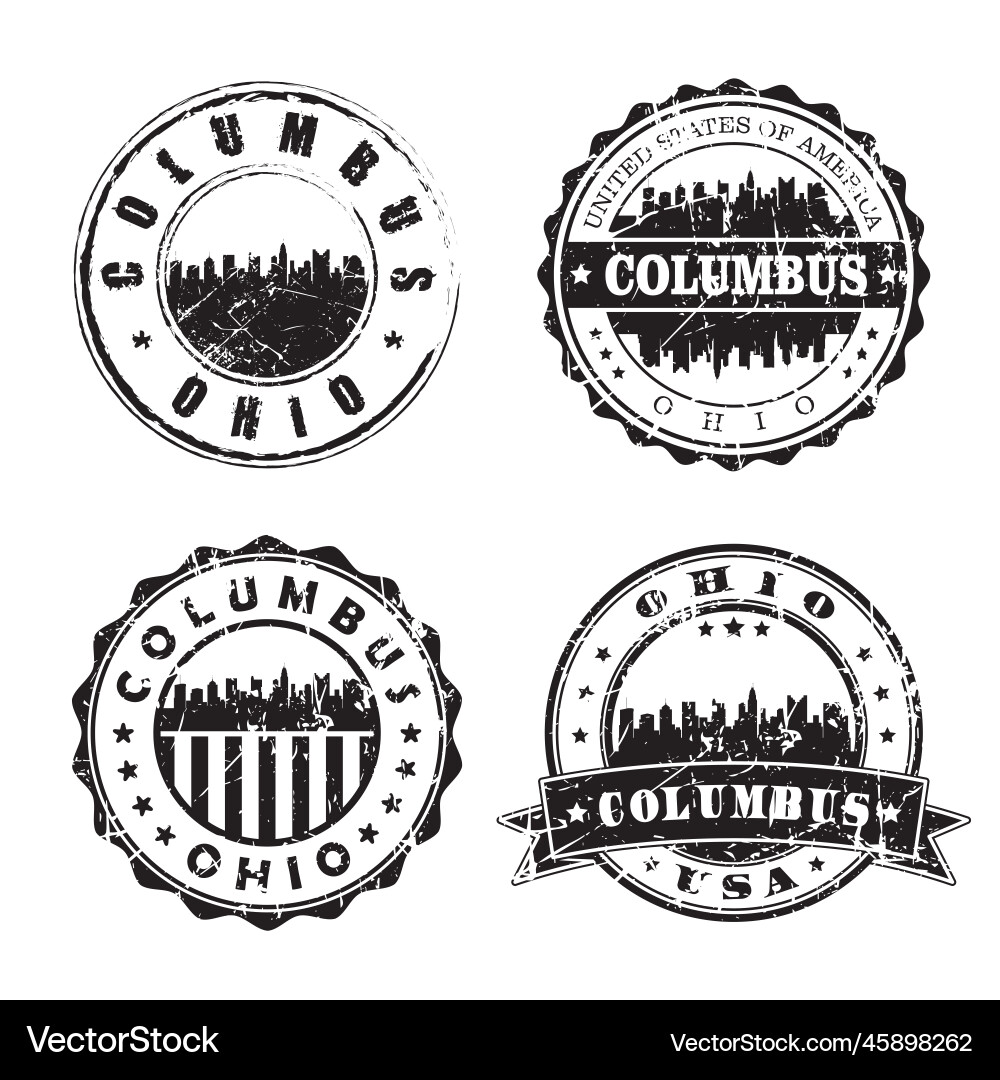 Columbus ohio stamp skyline postmark silhouette Vector Image