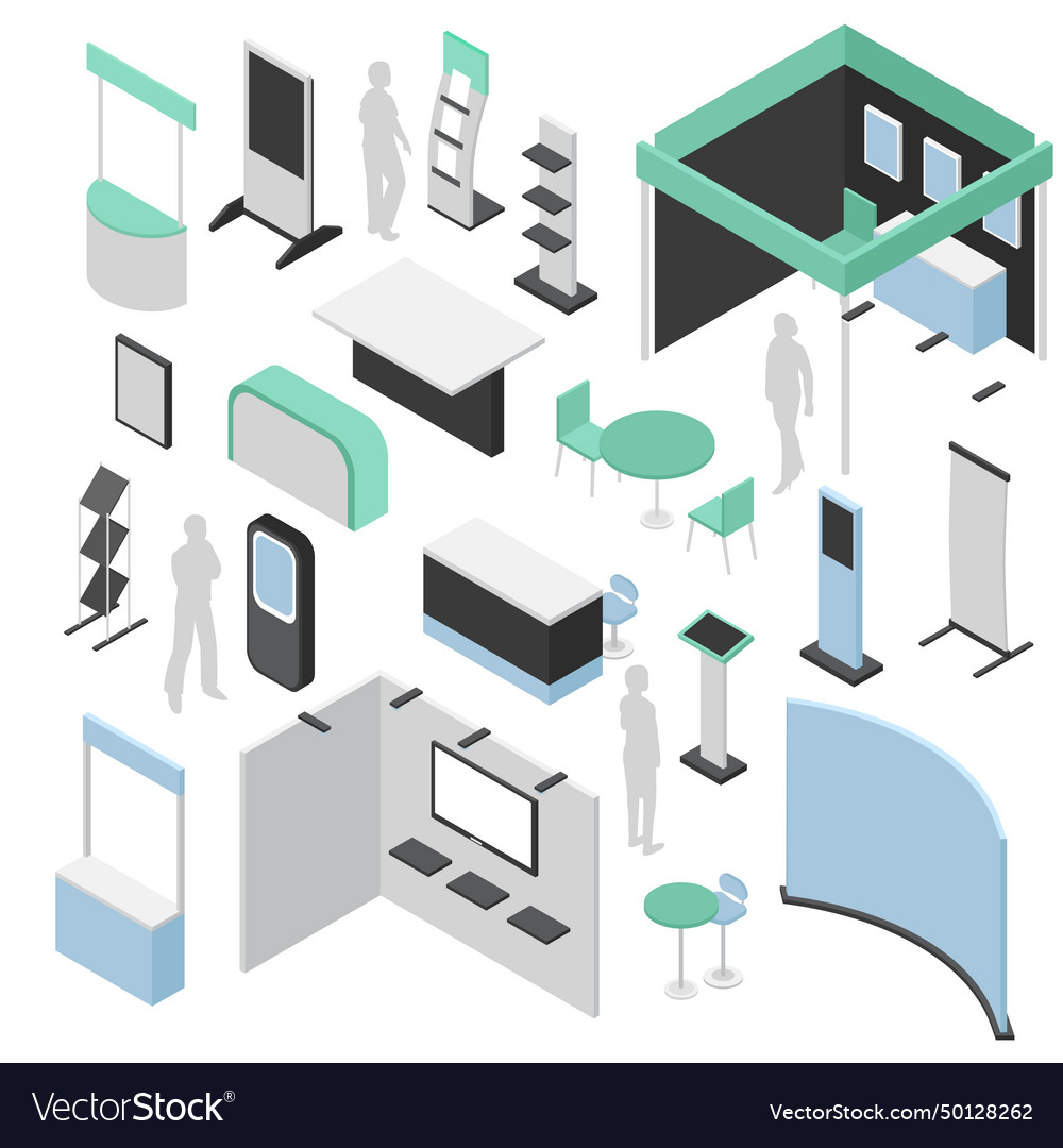 Exhibit booth constructor set Royalty Free Vector Image