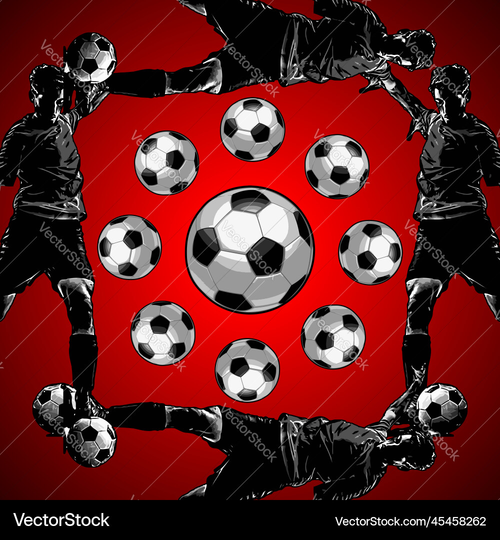 Football player in action template Royalty Free Vector Image