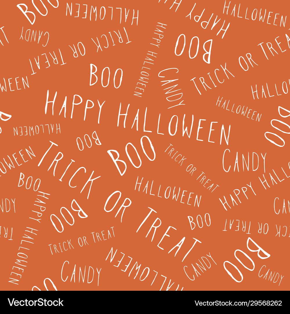 Halloween hand lettering handwritten seamless Vector Image