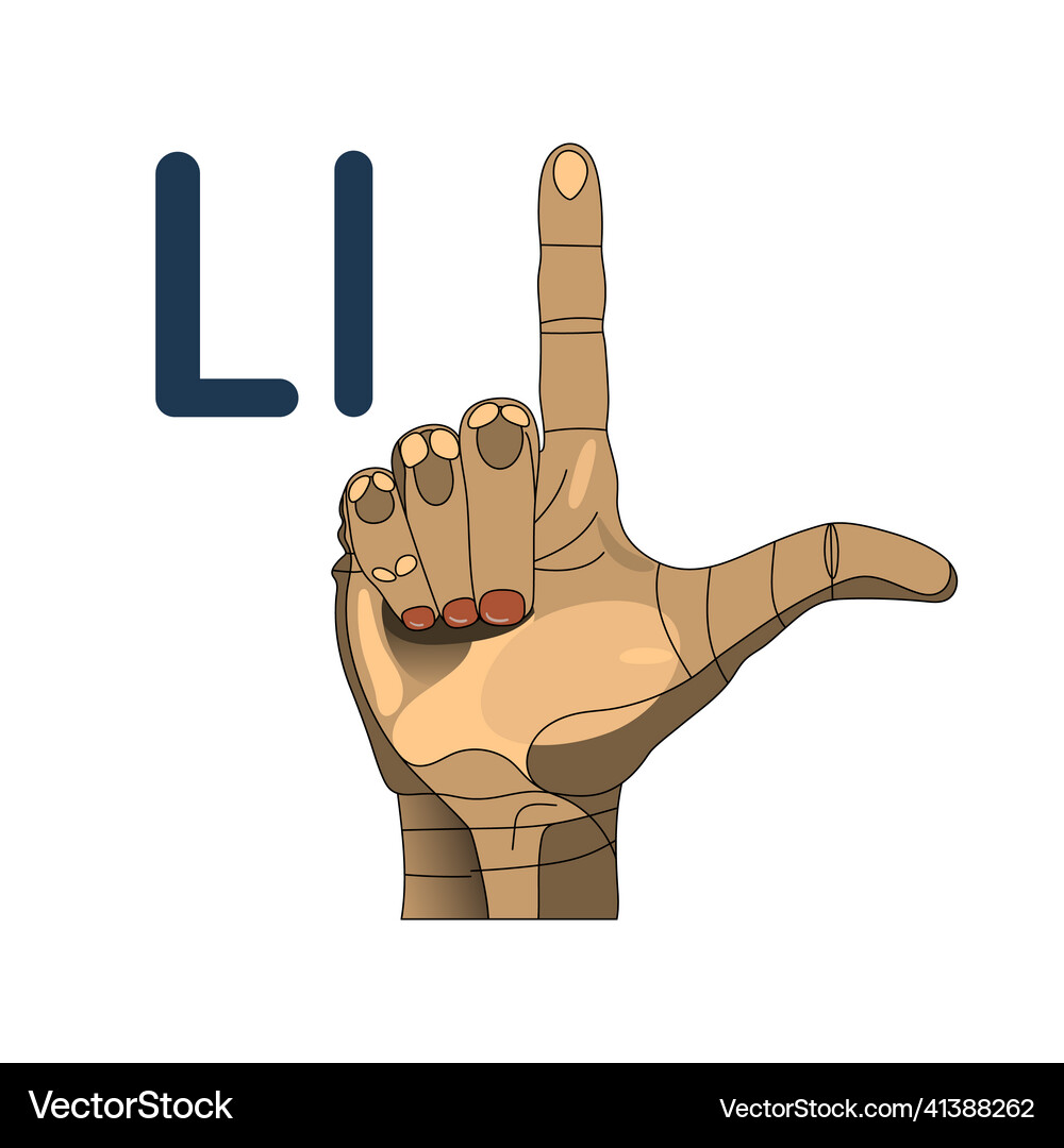 Hand icon letter l for american sign language Vector Image