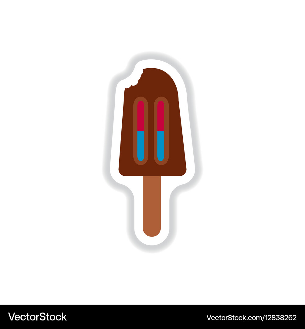 Label icon on design sticker collection ice cream Vector Image