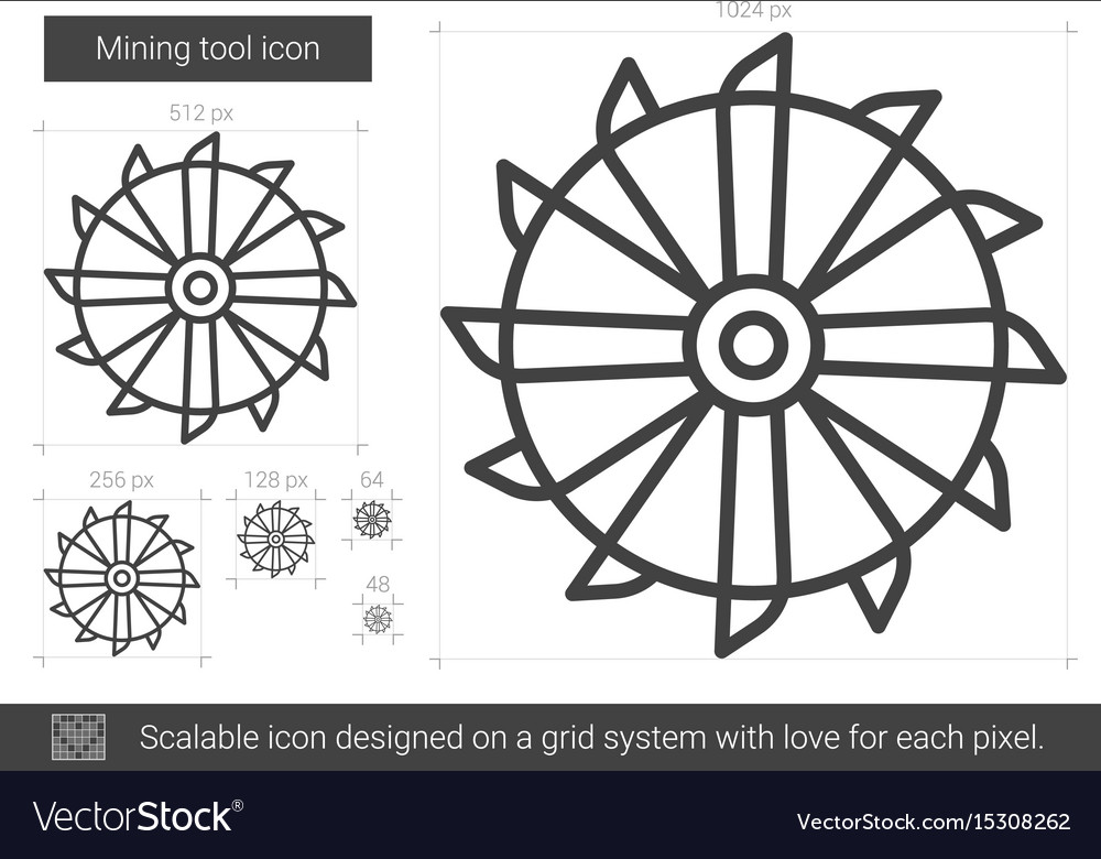 Mining tool line icon Royalty Free Vector Image