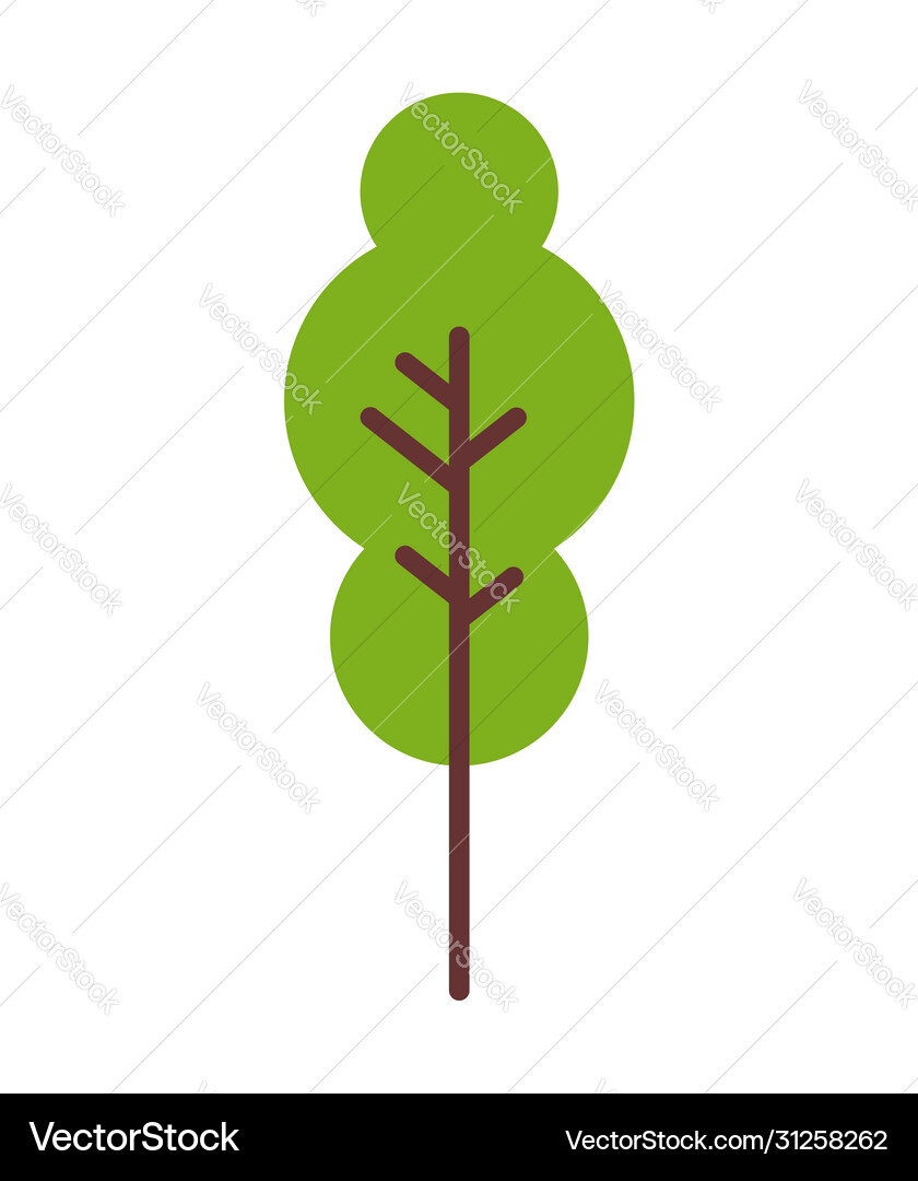 Tree cartoon style isolated nature sign Royalty Free Vector