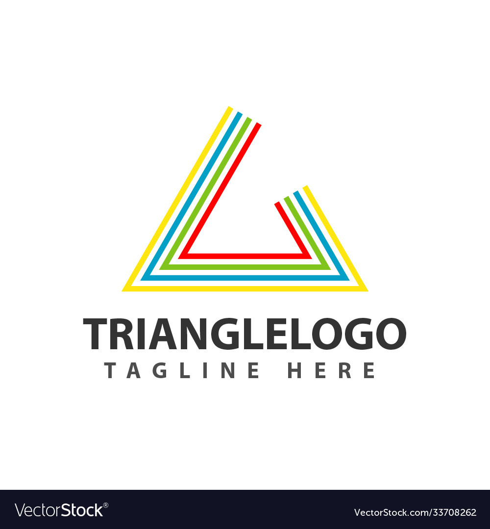 Triangle logo template design Royalty Free Vector Image