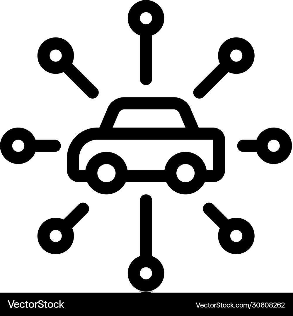 Universal network cars icon outline Royalty Free Vector