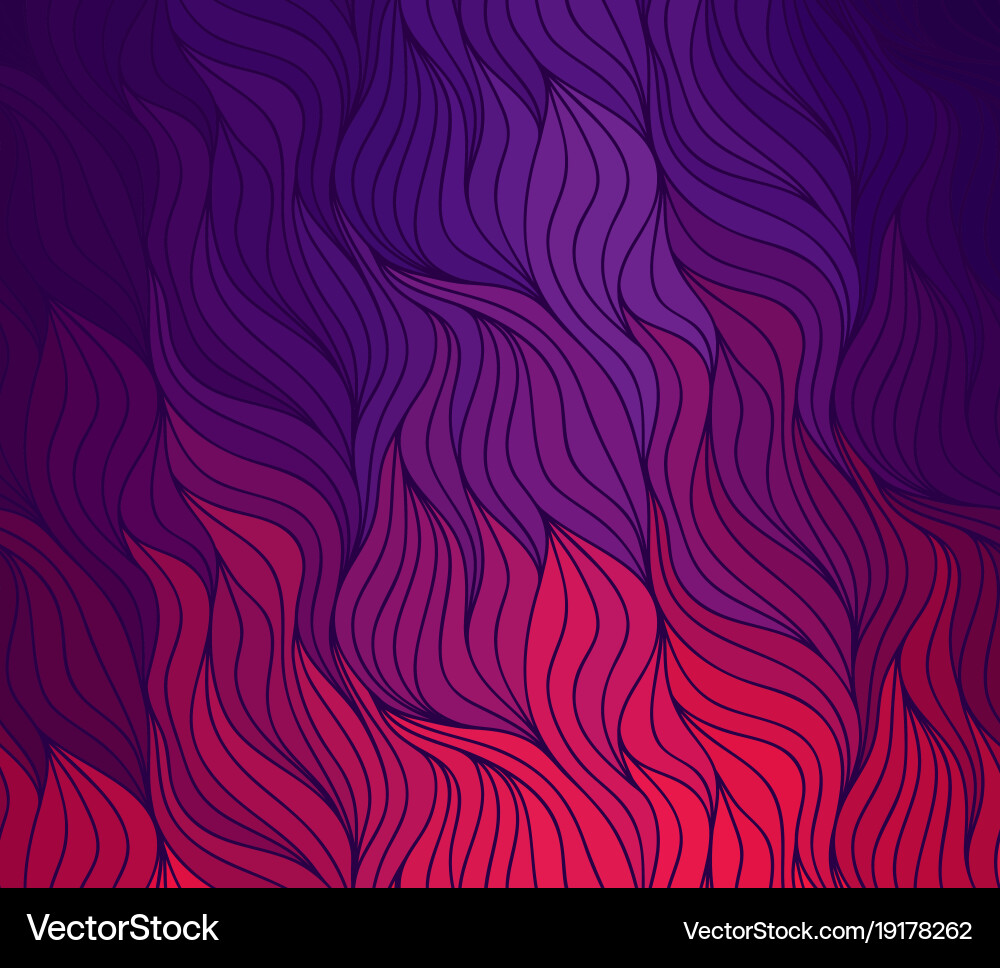 Wave background of doodle hand drawn lines Vector Image