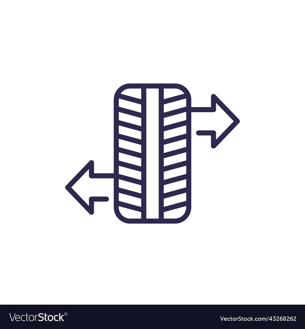 Wheel alignment line icon on white Royalty Free Vector Image Wheel alignment line icon on white Royalty Free Vector Image