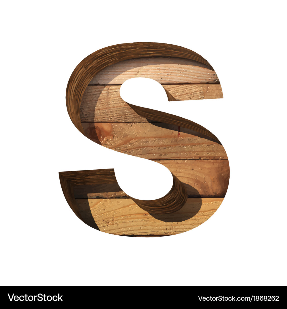 Wooden cutted figure s paste to any background Vector Image