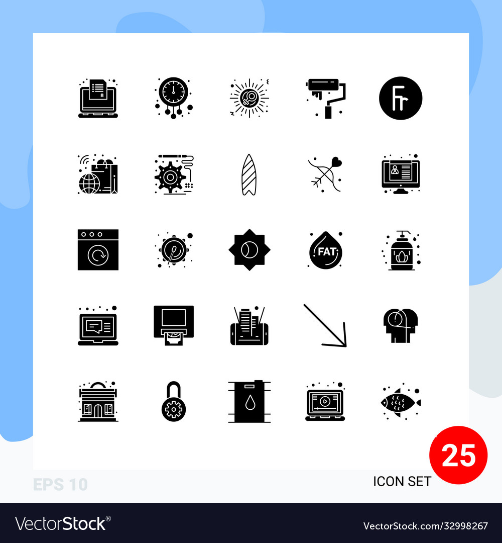 25 user interface solid glyph pack modern Vector Image