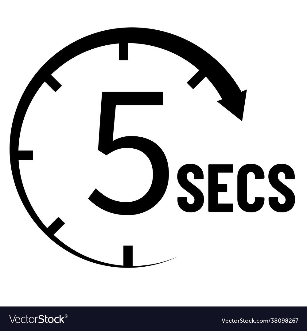 5 seconds countdown timer icon time measure sign Vector Image 5 seconds countdown timer icon time measure sign Vector Image