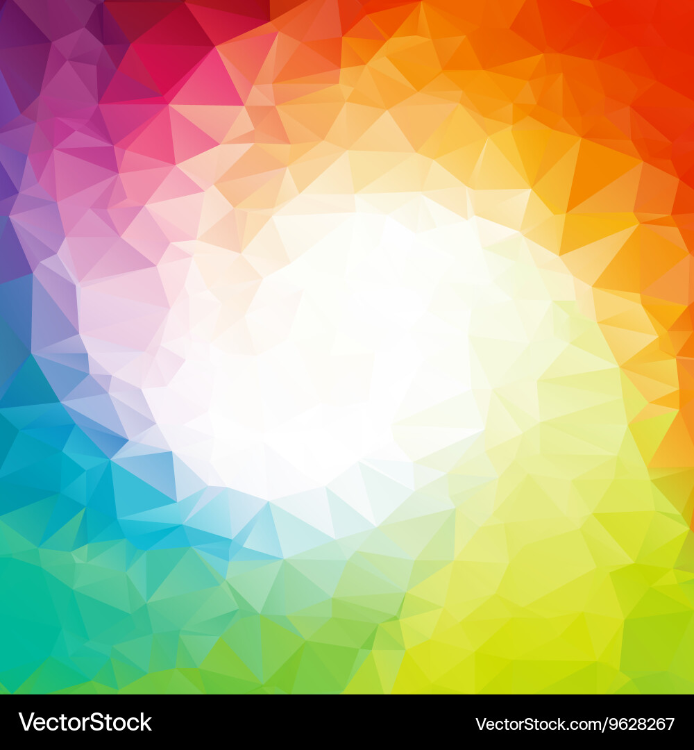 Abstract colorful swirl rainbow polygon around Vector Image