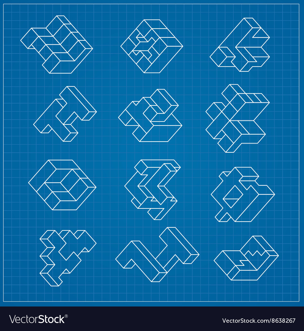 Abstract three-dimensional cube Royalty Free Vector Image