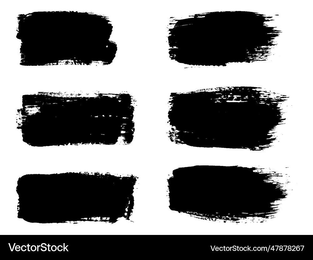 Black paint ink brush stroke brush line Royalty Free Vector