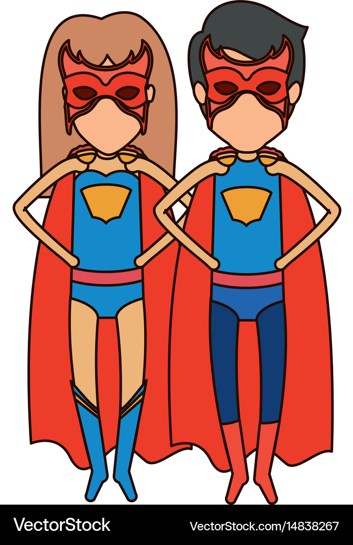 Colorful silhouette with faceless couple Vector Image