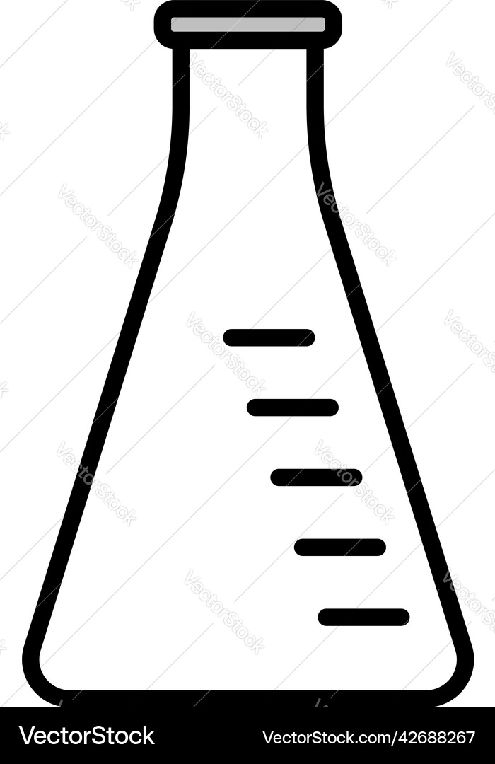 Icon of chemistry cone flask Royalty Free Vector Image