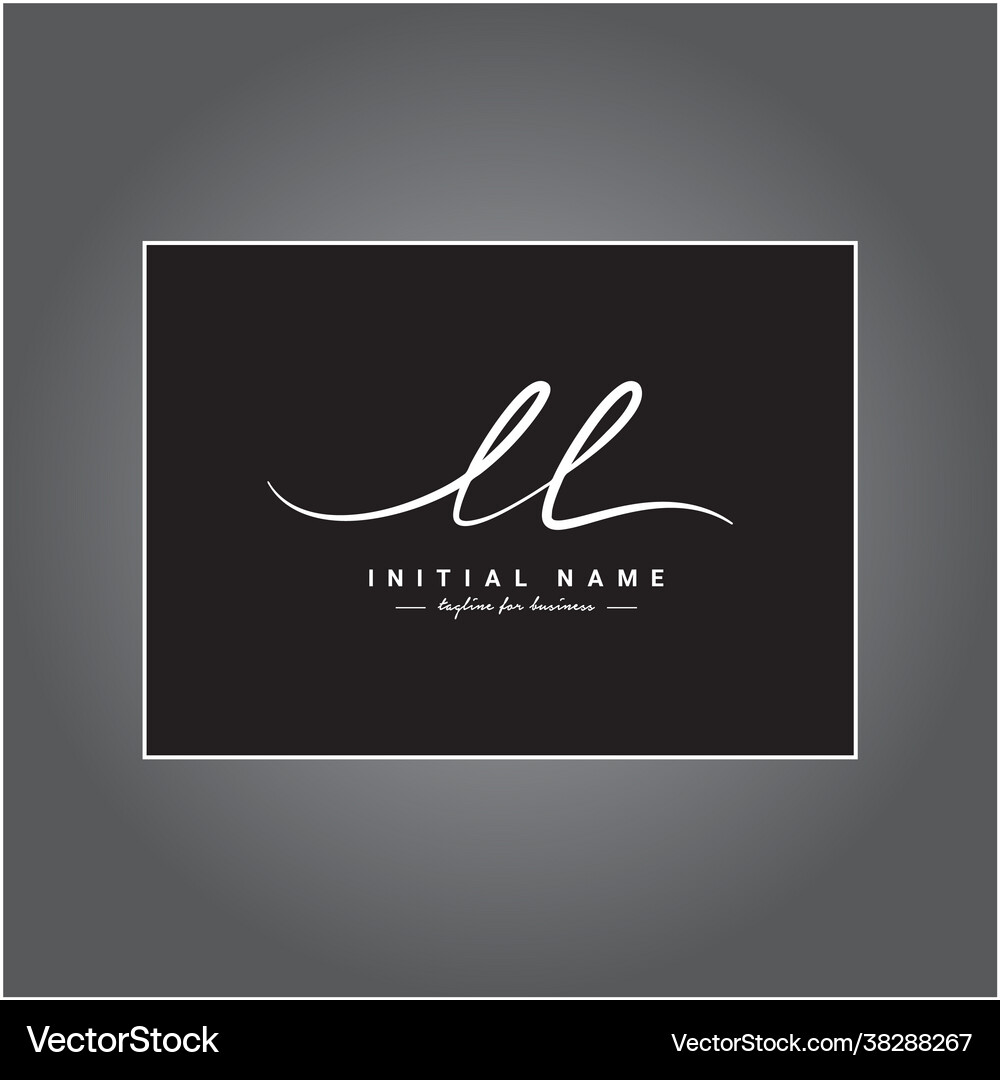 Initial letter ll logo - handwritten signature Vector Image