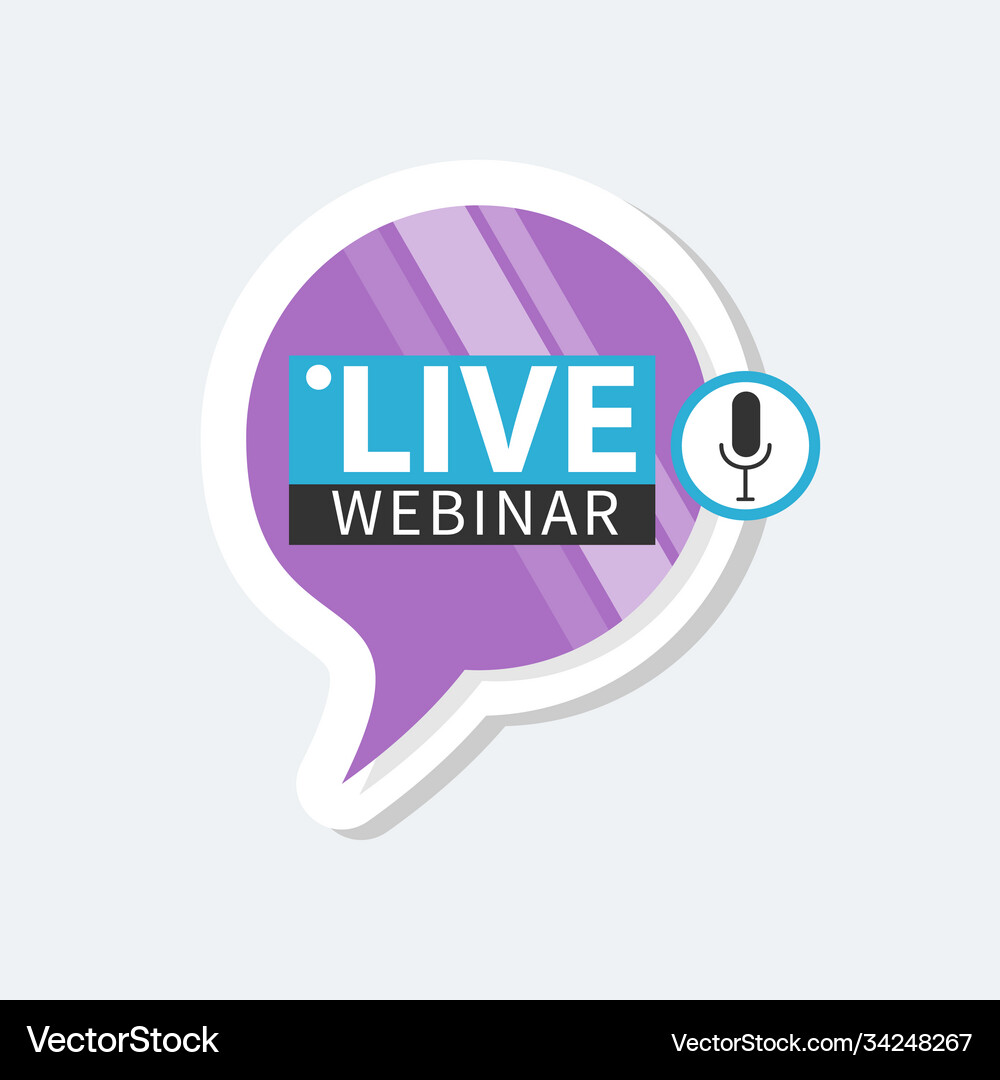 Live webinar text balloons Royalty Free Vector Image