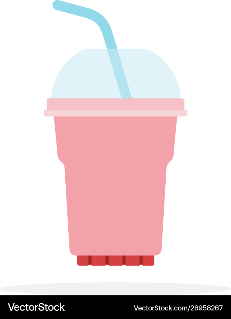 Milkshake in a glass with a straw Royalty Free Vector Image