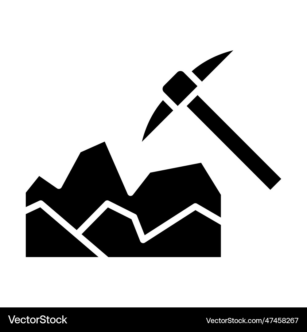 Mining glyph icon for personal and commercial use Vector Image