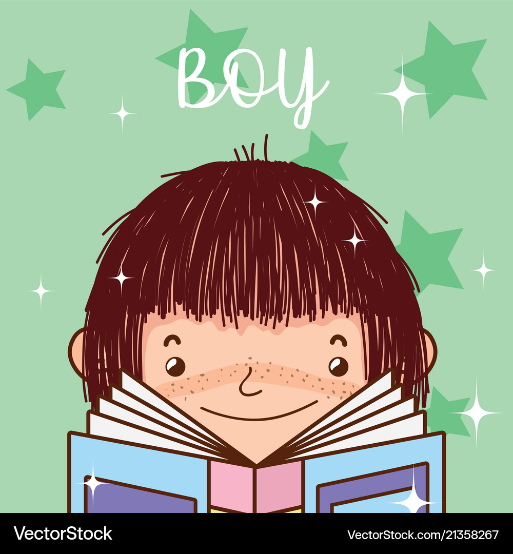My boy cute cartoon card Royalty Free Vector Image