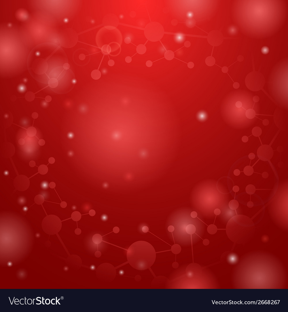 Red molecules background Royalty Free Vector Image