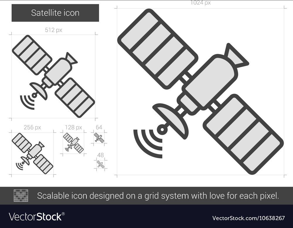 Satellite line icon Royalty Free Vector Image - VectorStock