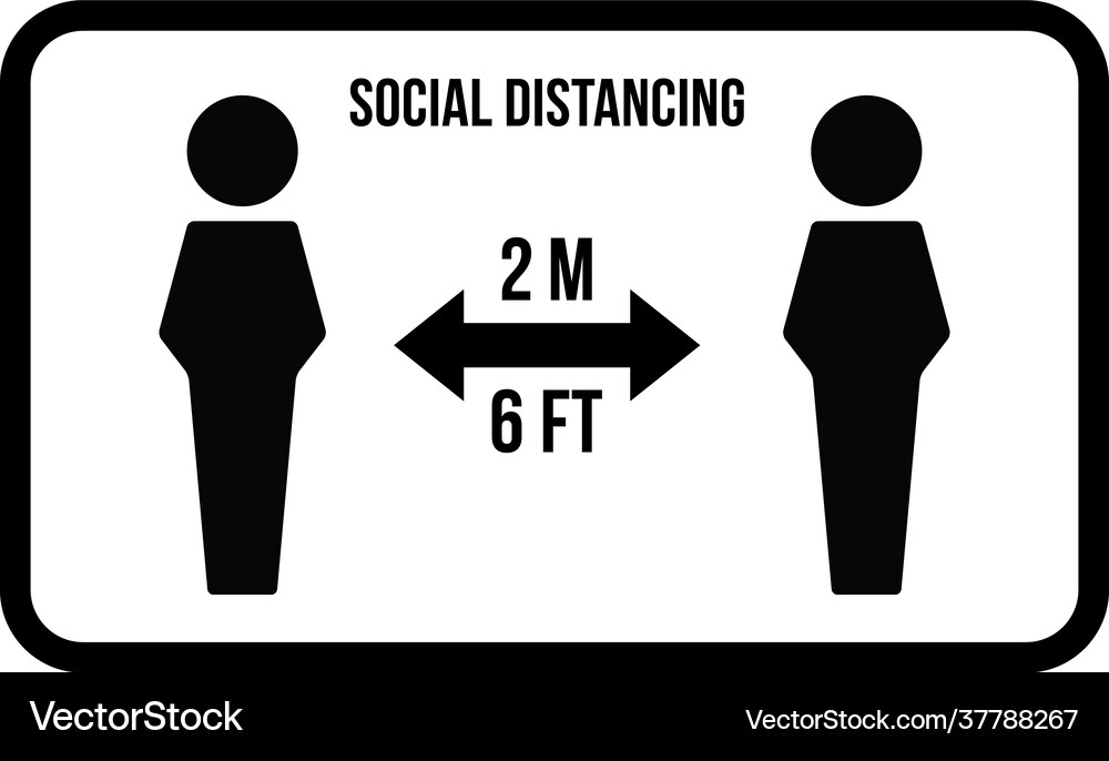 Social distancing icon symbol keep safe distance Vector Image