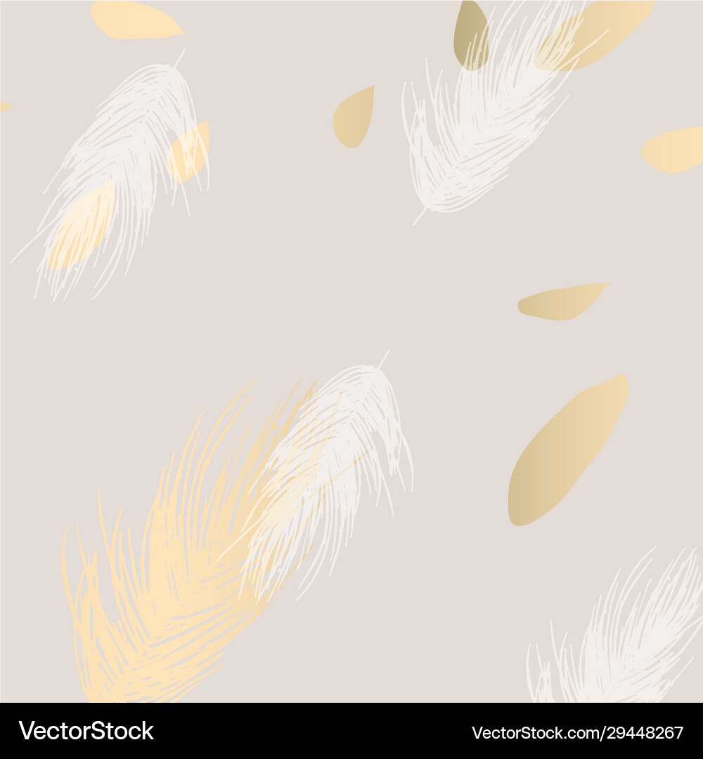 Trendy gold textured background and hand drawn Vector Image