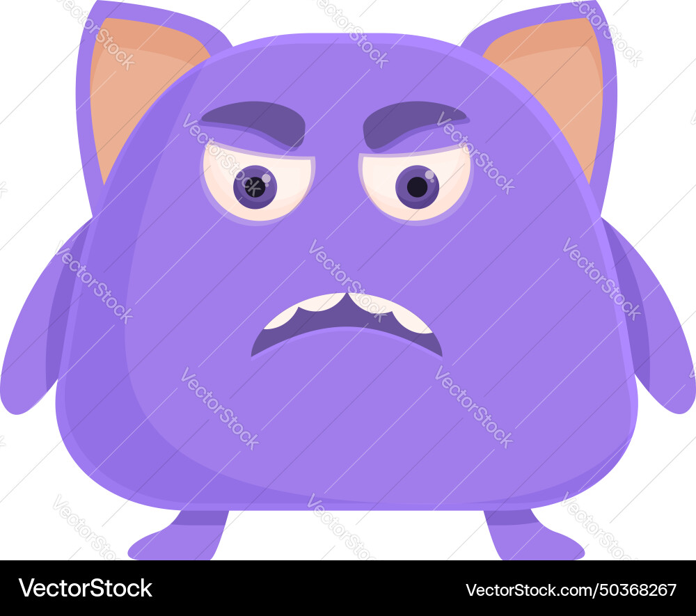 Violet monster icon cartoon gremlin cute Vector Image