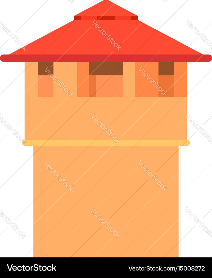 Antike Festung Turm Ikone Cartoon Stil Lizenzfreier Vektor