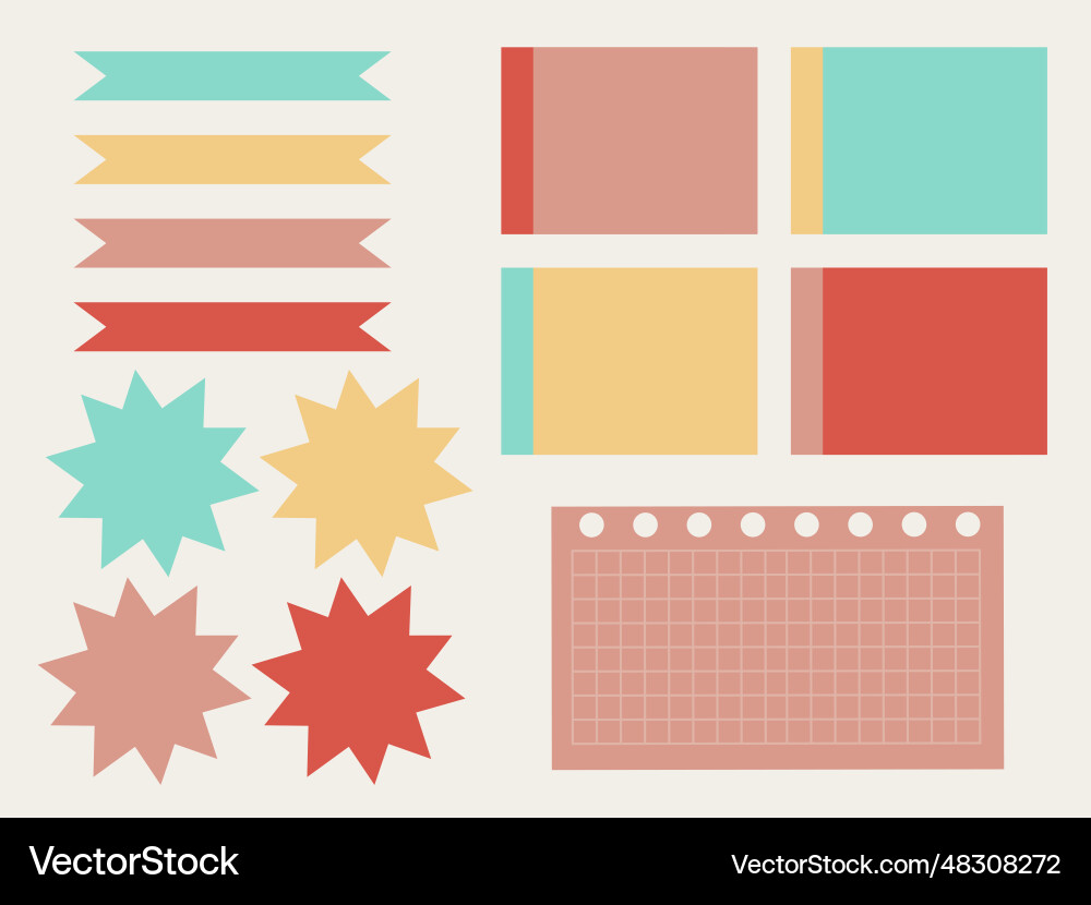 Cartoon task planners cute paper stickers Vector Image