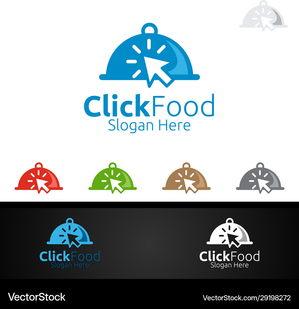 Click food logo for restaurant or cafe Royalty Free Vector