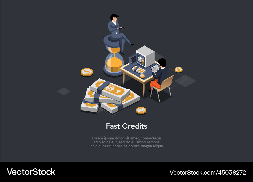 Concept of fast credits and quick payment easy Vector Image