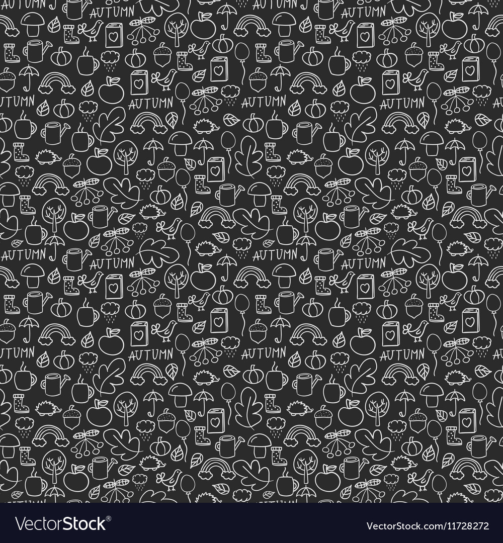 Doodles seamless pattern set Royalty Free Vector Image
