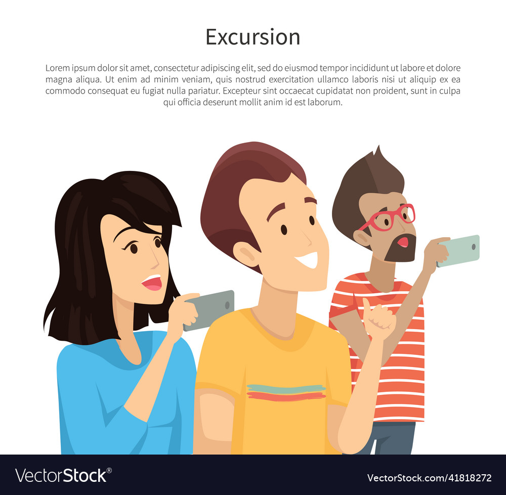 Excursion poster text sample Royalty Free Vector Image