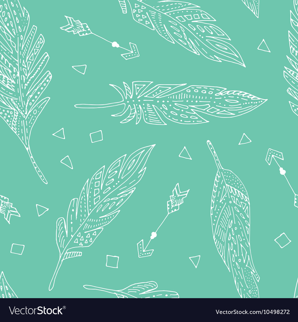 Feather seamless pattern Royalty Free Vector Image