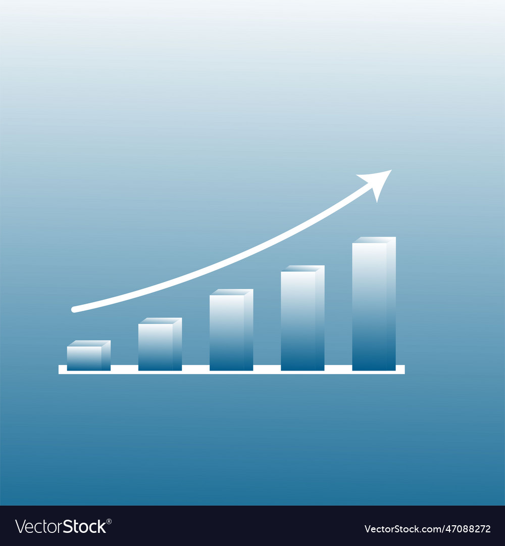 Growing blue graph Royalty Free Vector Image - VectorStock