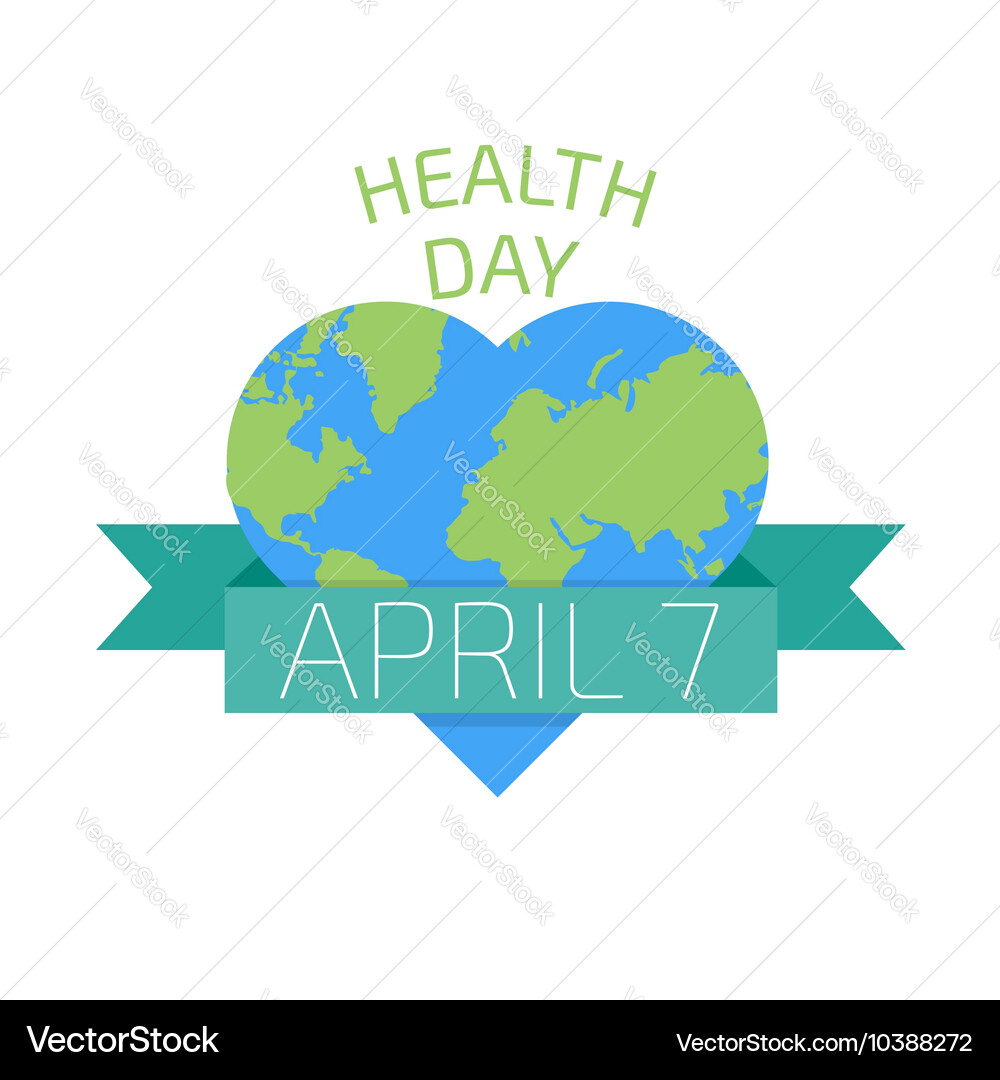 Health day poster flat style Royalty Free Vector Image