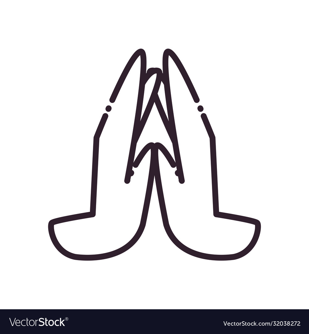 Indian namaste hands line style icon design Vector Image Indian namaste hands line style icon design Vector Image