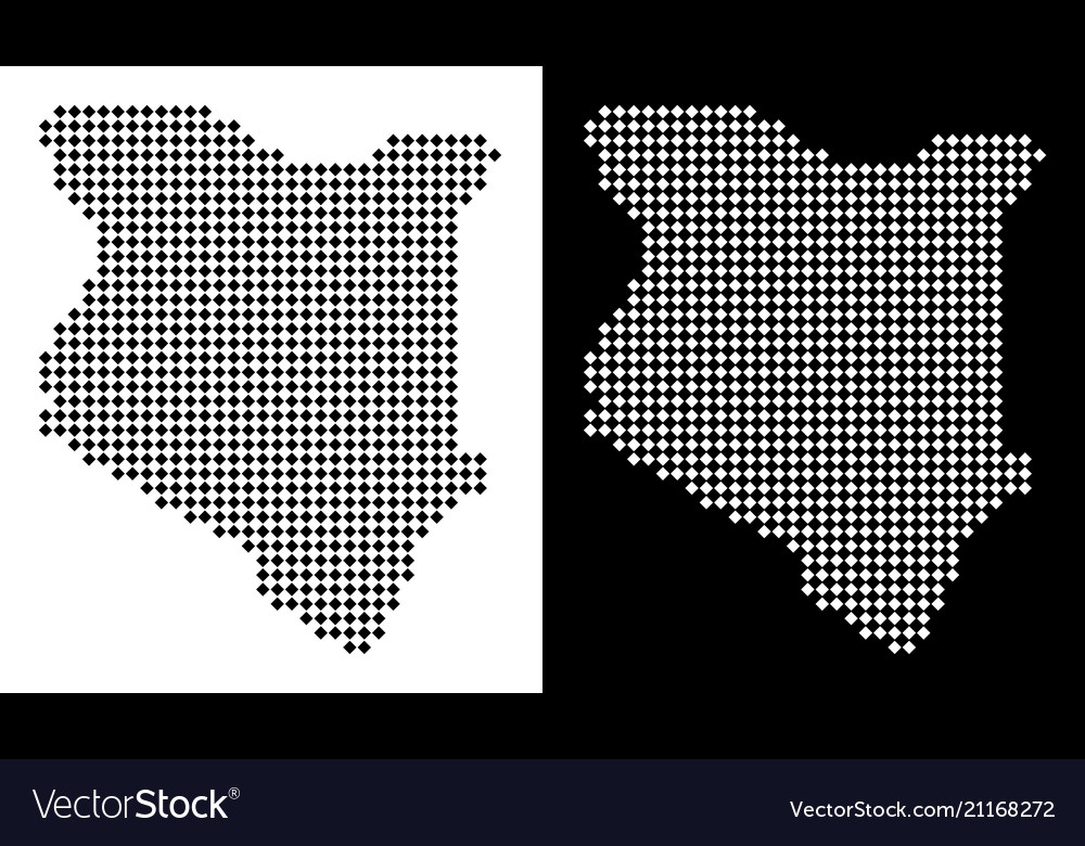 Pixel kenya map Royalty Free Vector Image - VectorStock