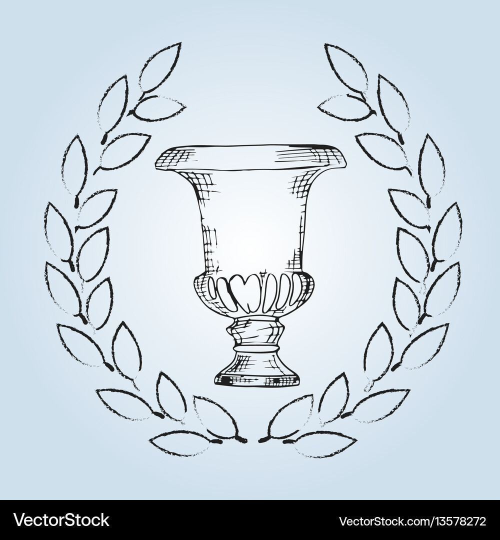 Pottery hand drawing porcelain ancient amphora Vector Image