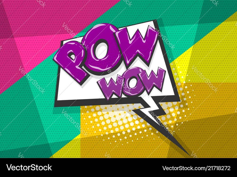 Pow pop art comic book text speech bubble Vector Image
