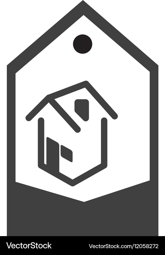 Real estate house in tag Royalty Free Vector Image