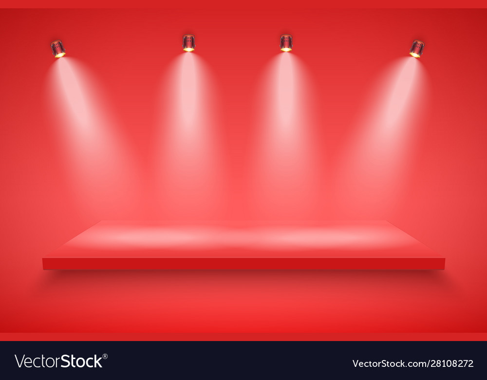 Red presentation platform Royalty Free Vector Image