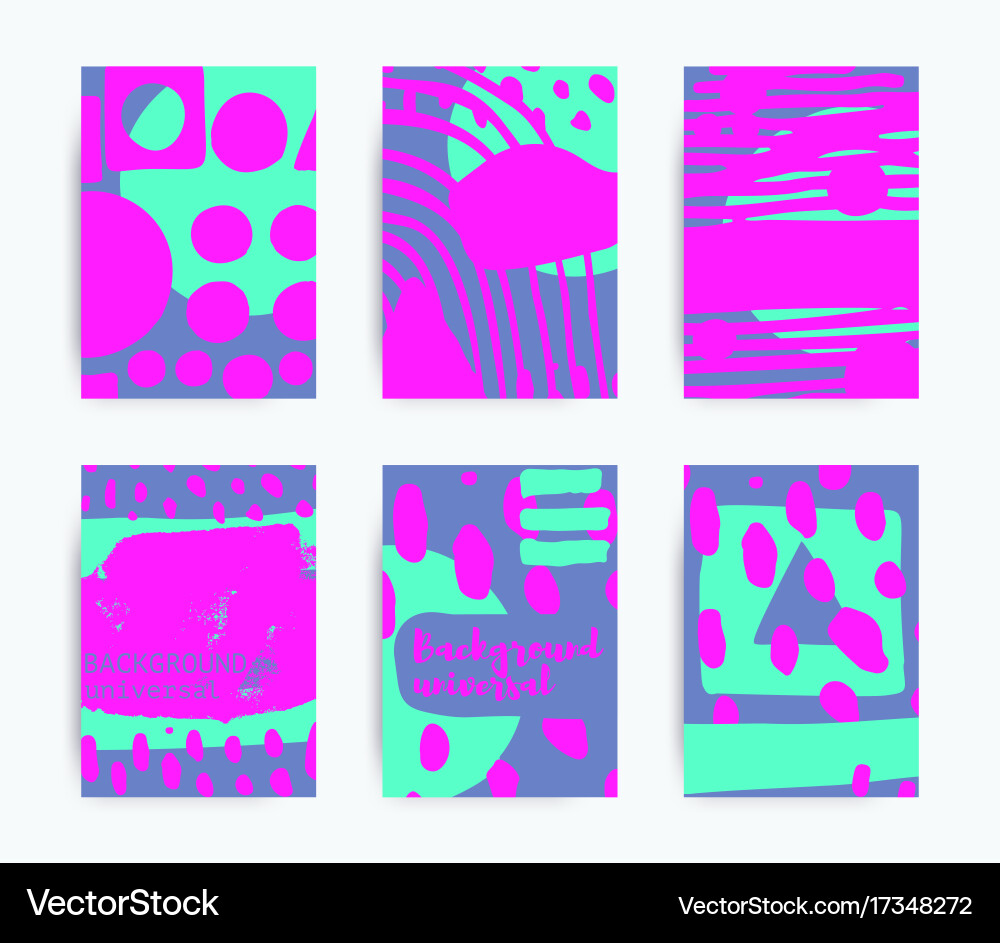 Set of decorative handmade backgrounds Royalty Free Vector