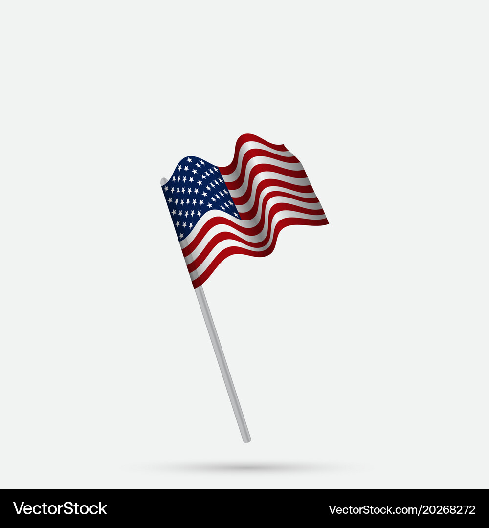 United states flag waving Royalty Free Vector Image